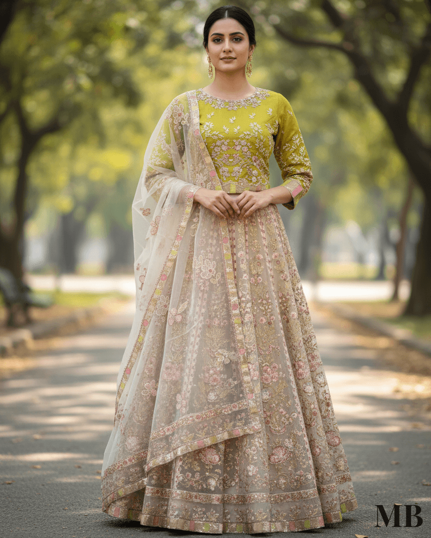 Noor-e-Bahar FG 166 Mehndi White – Muslim Boutique