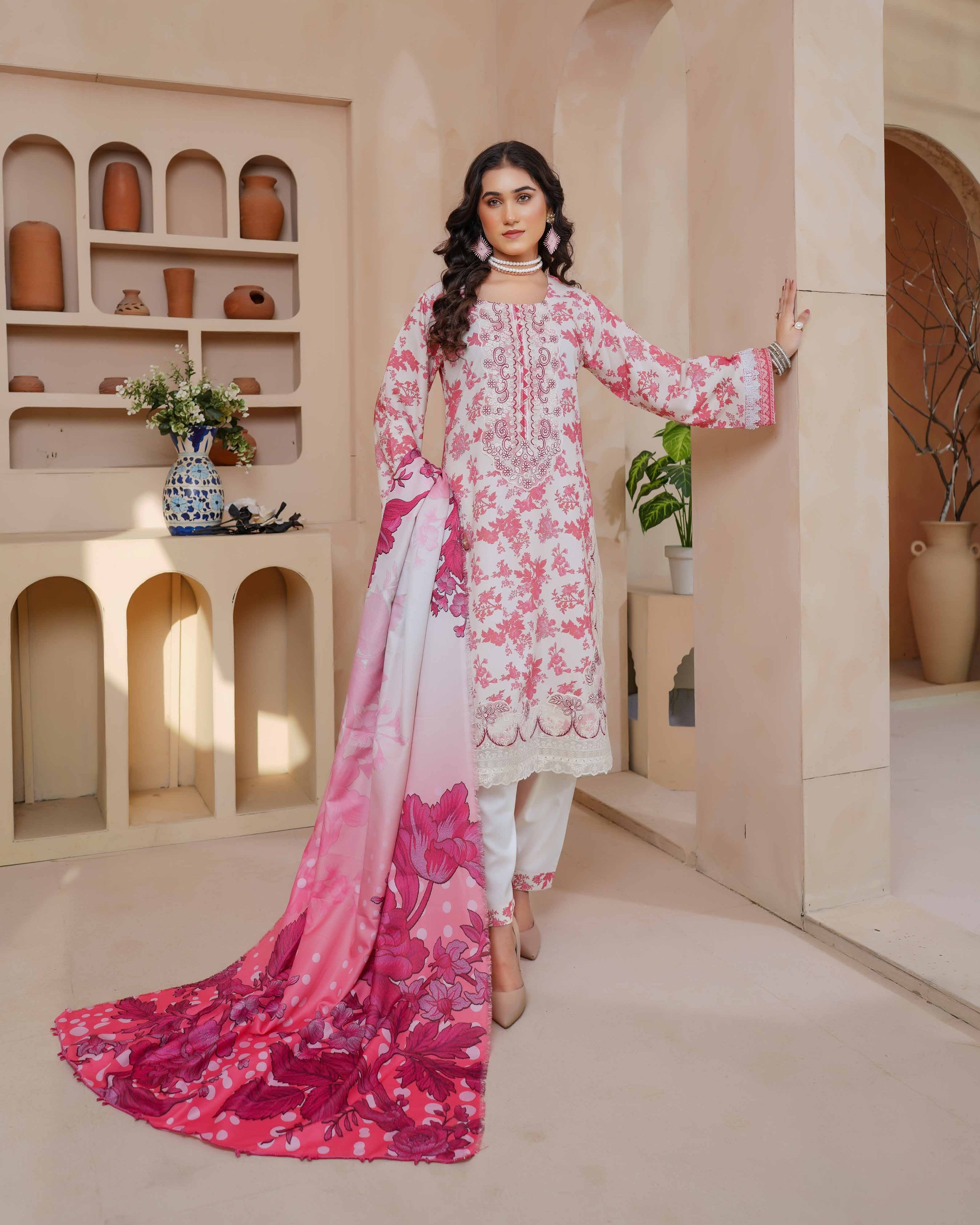 Munira Libas Dhanak MSL 06 Cream – Muslim Boutique
